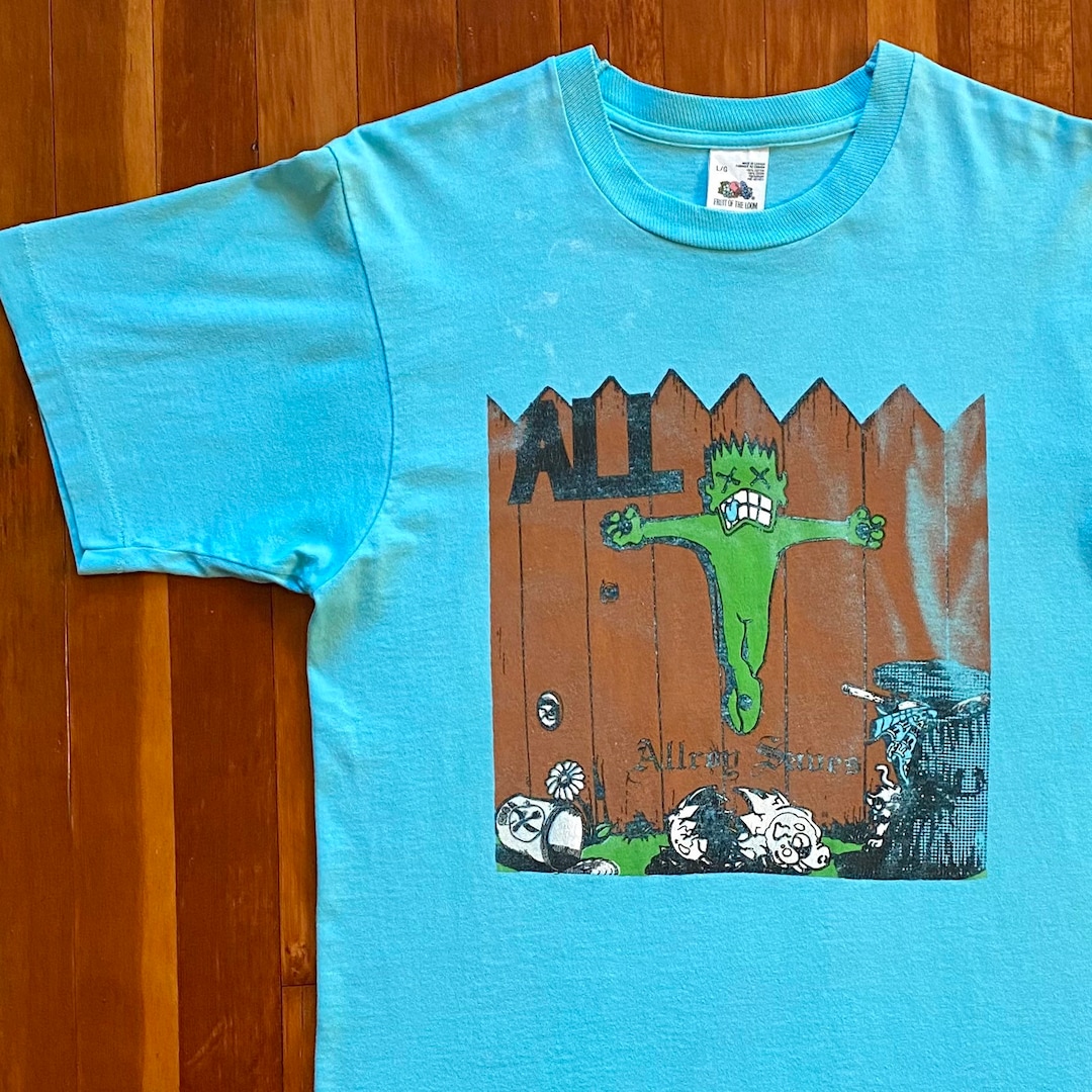 90s ALL Allroy Saves Tour T-shirt. Vintage 1990 Descendants ALL Allroy Saves Punk Rock Album ...