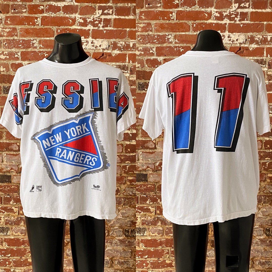 90s Mark Messier Spell Out New York Rangers T-shirt. Vintage 1994 Woody ...
