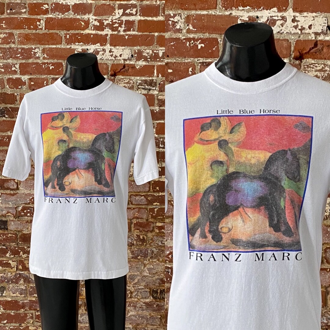 90s Franz Marc Little Blue Horse Art T-shirt. Vintage 1990s Franz Marc ...