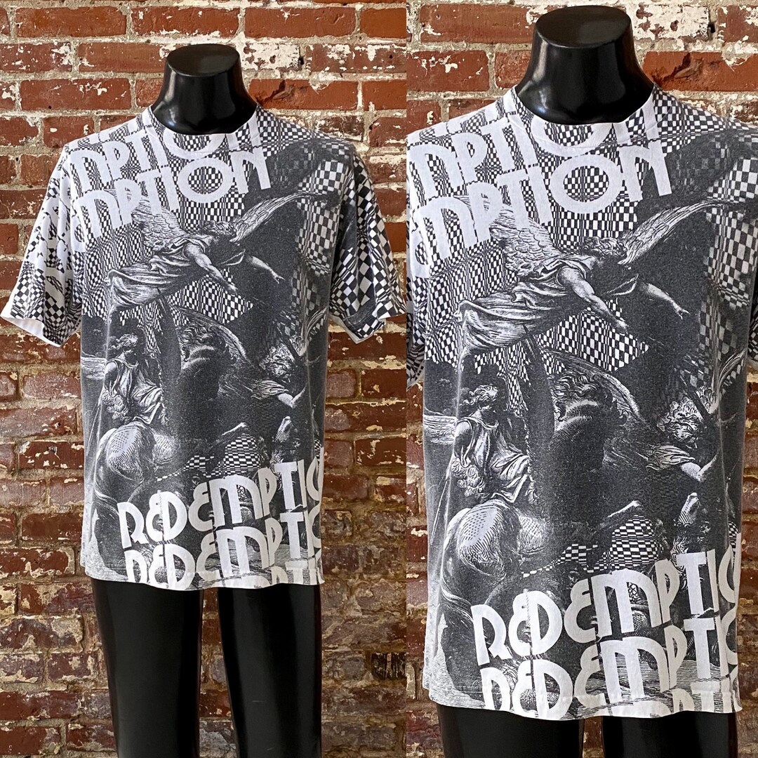 90s Redemption Op Art Romanticism Angels T-shirt. Vintage 1990s ...