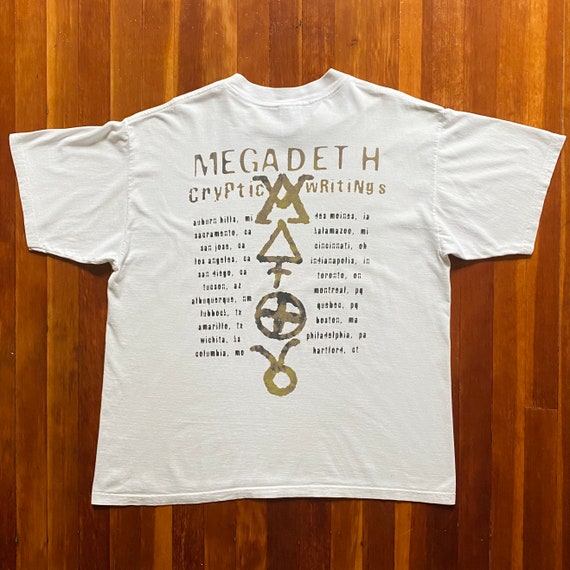 90s Megadeth Cryptic Writings Tour T-Shirt. Vintage 1… - Gem