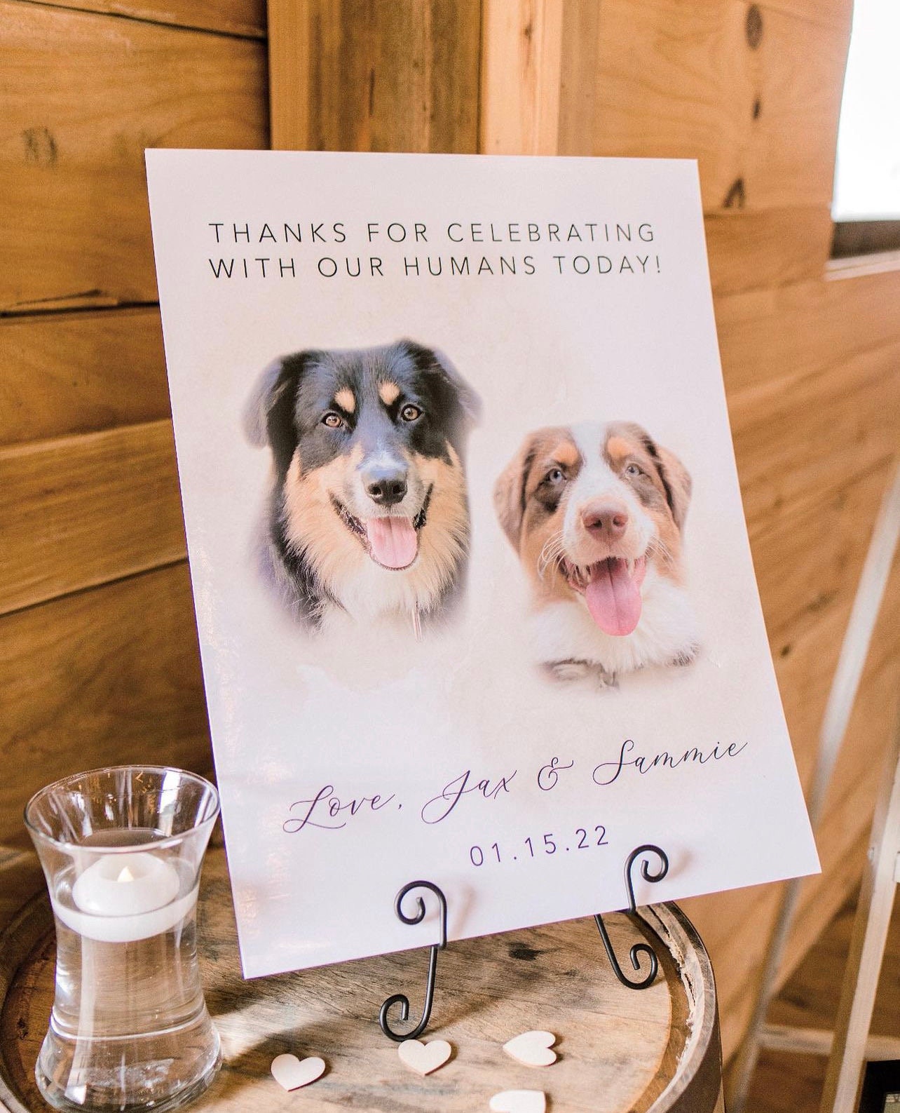 Dog Wedding Celebration Sign | Two Pets Wedding Welcome Sign | Easy ...