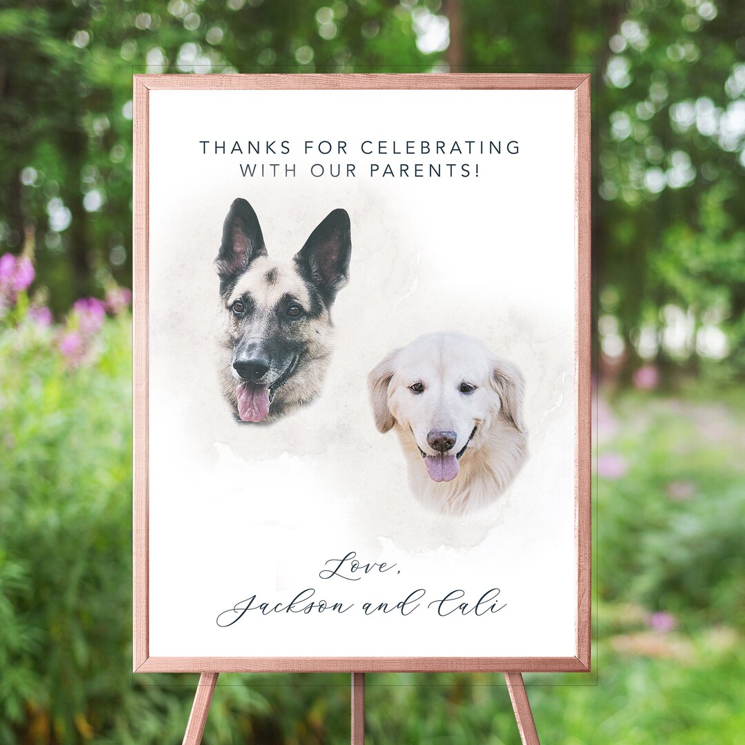 Dog Wedding Celebration Sign Two Pets Wedding Welcome Sign - Etsy