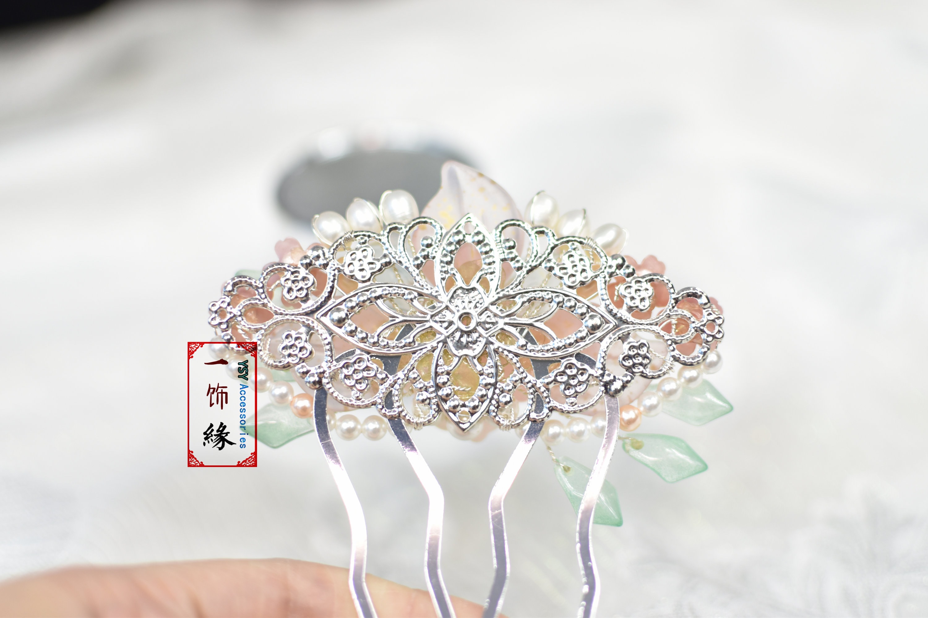 Best Buy Flower Blossom Silver Hair Comb/asian Hanfu Hair - Etsy