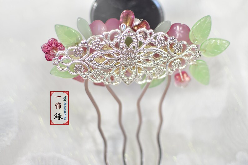 Tropical Red Flower Blossom Hair Comb/asian Hanfu Hair Jewelry - Etsy