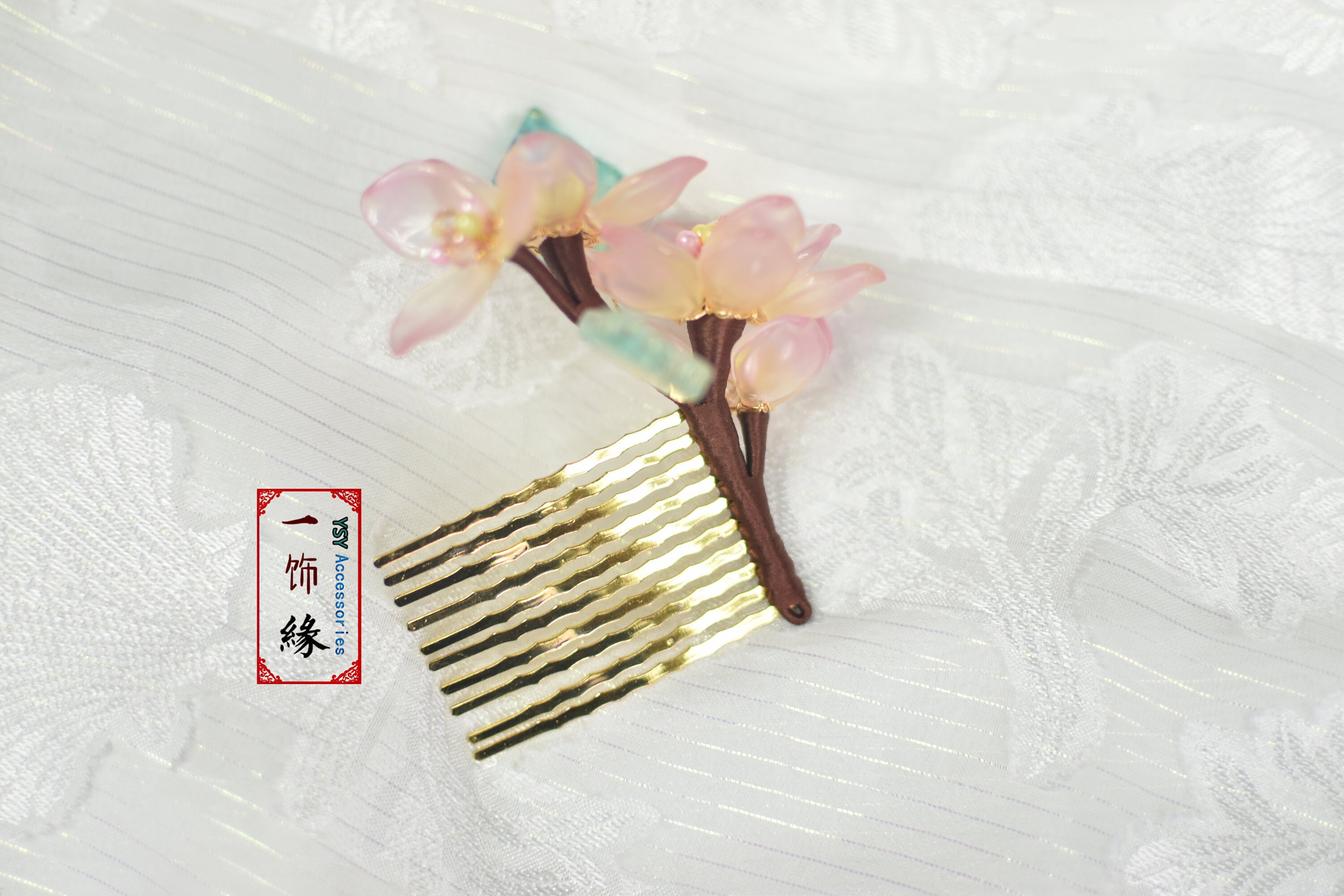 Jelly Pink Crystal Flower Hair Comb/asian Hanfu Hair Jewelry - Etsy UK
