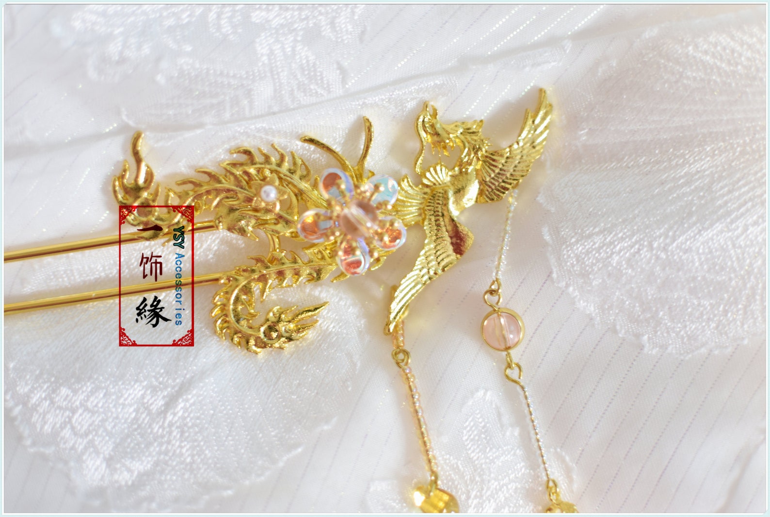 Fire Phoenix Hair Pin/ Golden Hair Stick/hair Pin/ Asian Hair - Etsy