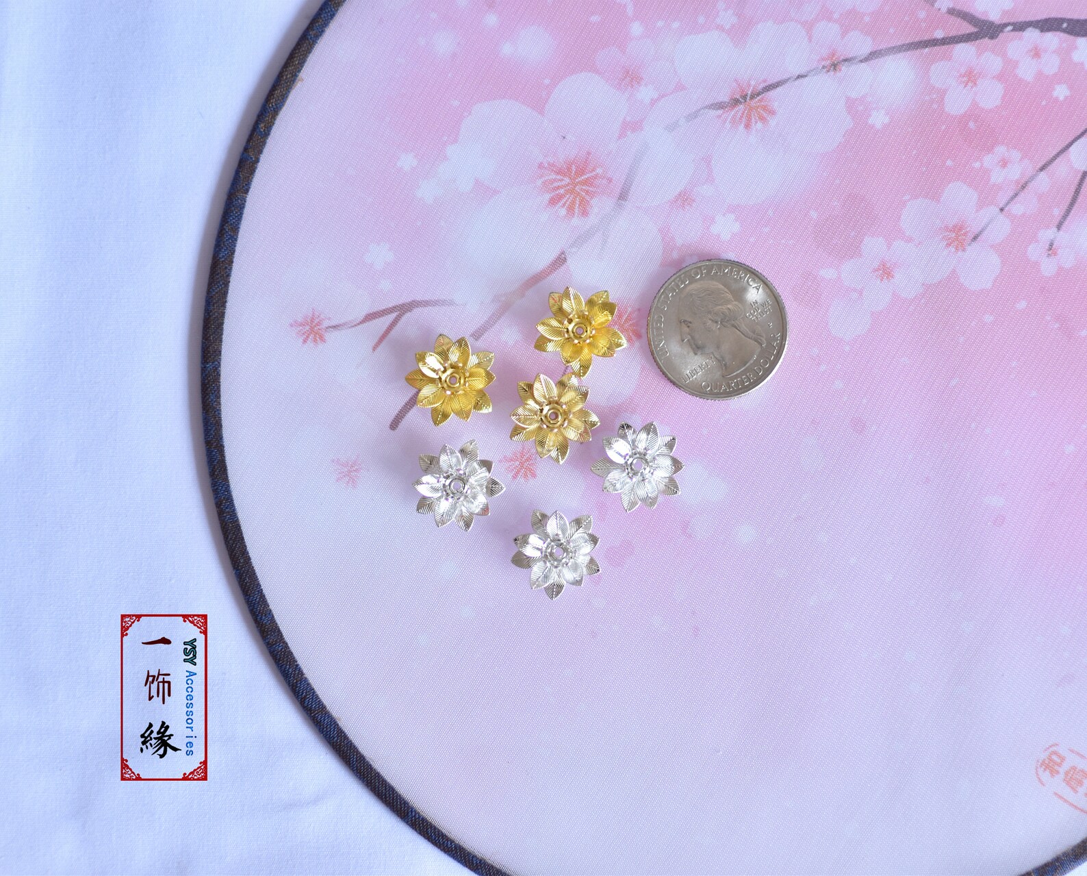 20 Small Flower/ Sliver and Golden Copper Flower/ Accessories - Etsy