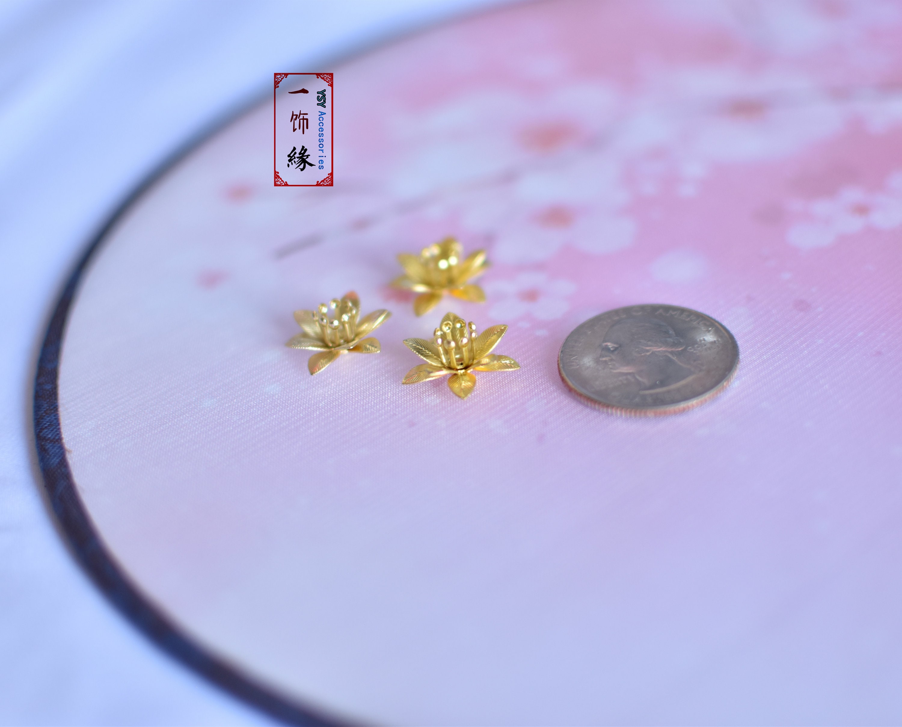 20 Small Flower/ Sliver and Golden Copper Flower/ Accessories - Etsy