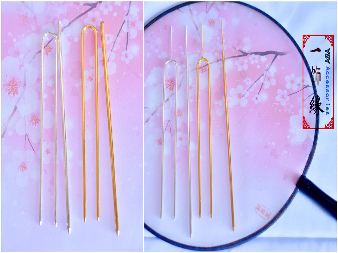 Blank Hair Pins/ U Hair Stick/ Sliver and Golden Copper Hair ...