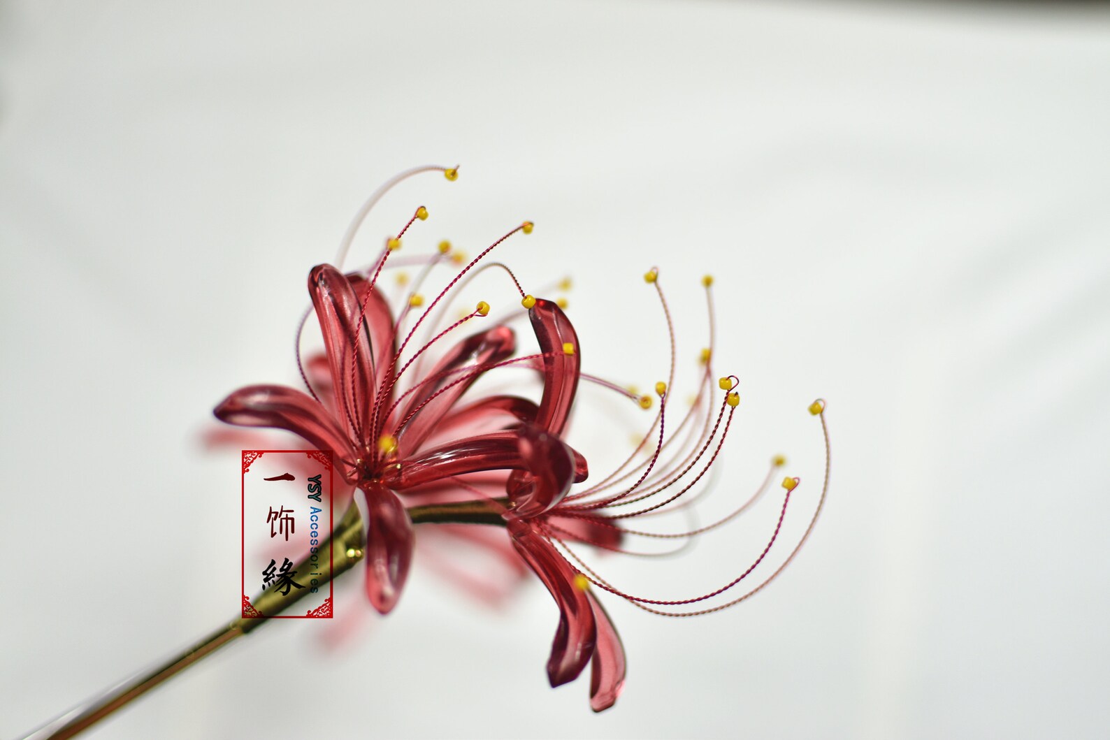 Lycoris Red Magic Lily Flower Chinese Hanfu Silver Golden Hair - Etsy