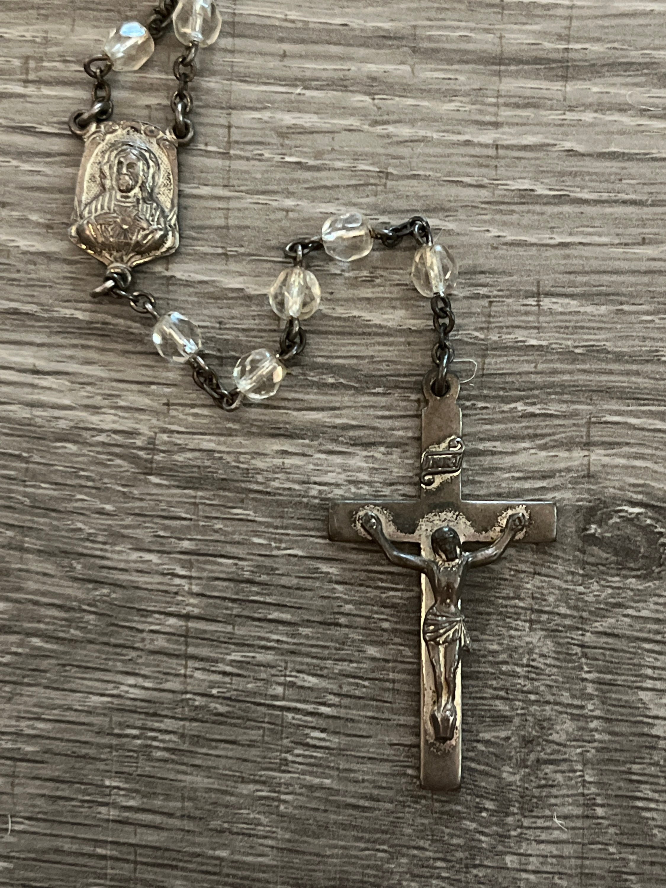 Vintage Creed Sterling Crystal Bead Rosary Religious Prayer Bead - Etsy