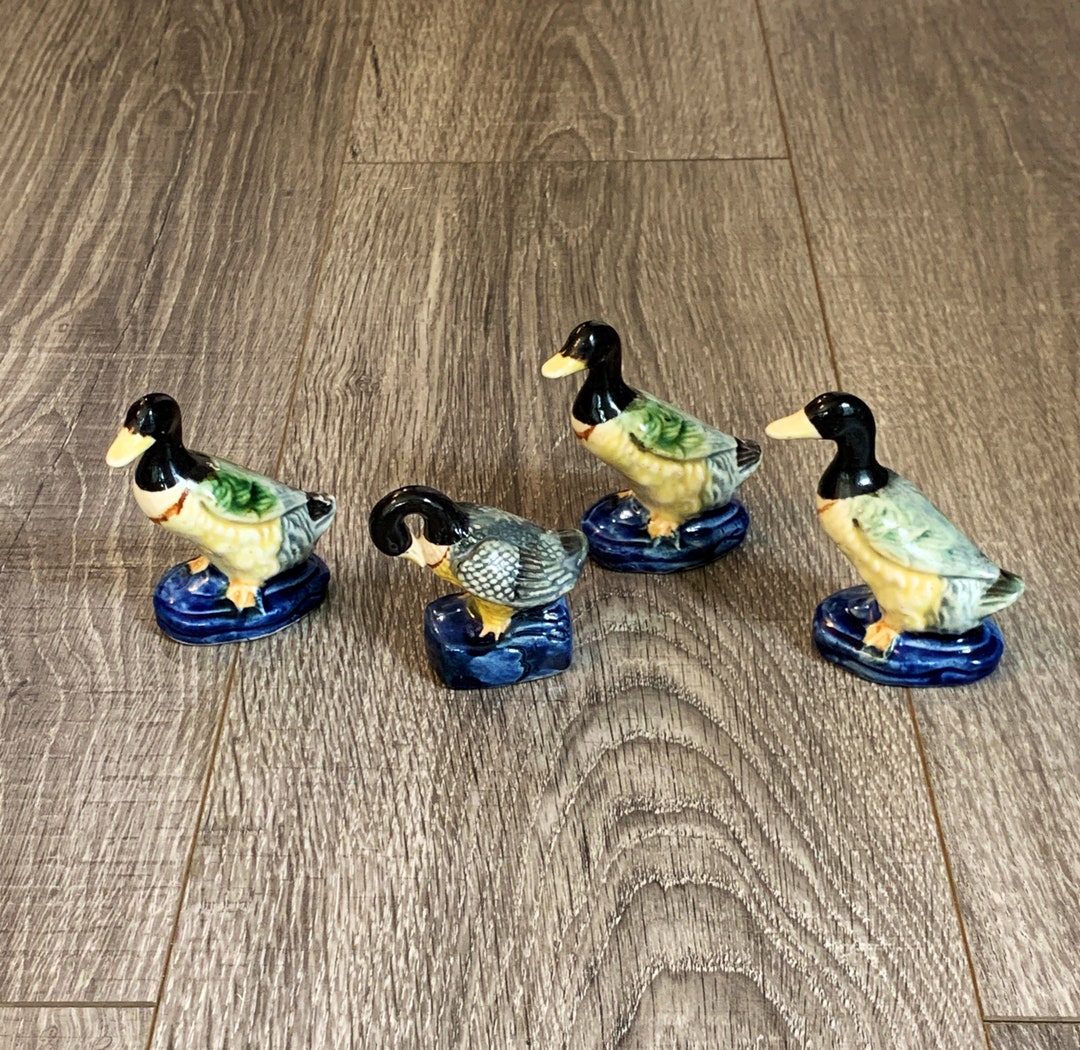 Vintage Duck Figurine Set Made in Occupied Japan, Ceramic Duck, Black ...