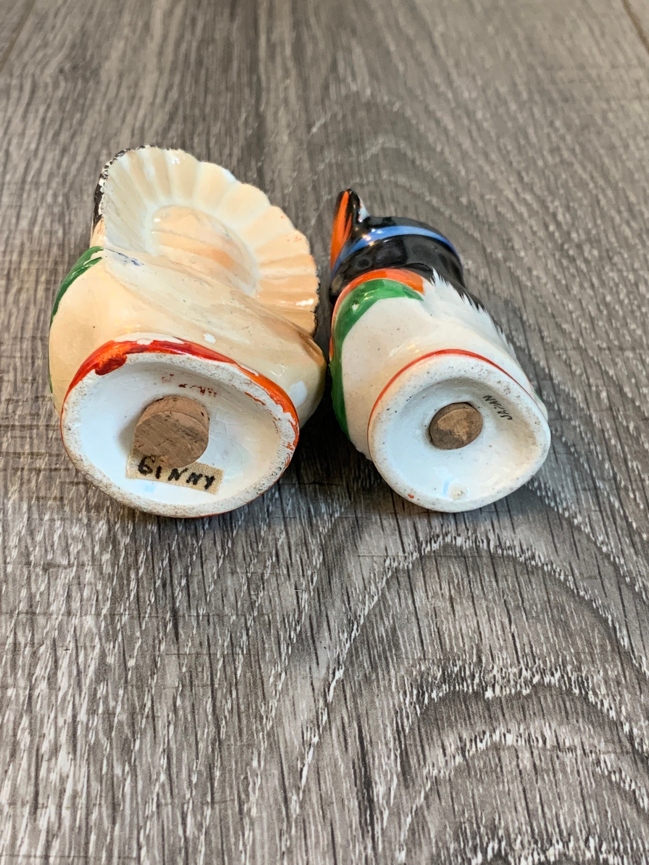 Vintage Native Indian Chief & Woman Warrior Salt and Pepper Shakers Set ...