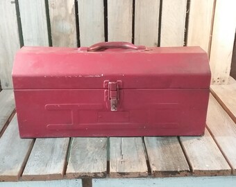 Red Metal Tool Box | Etsy