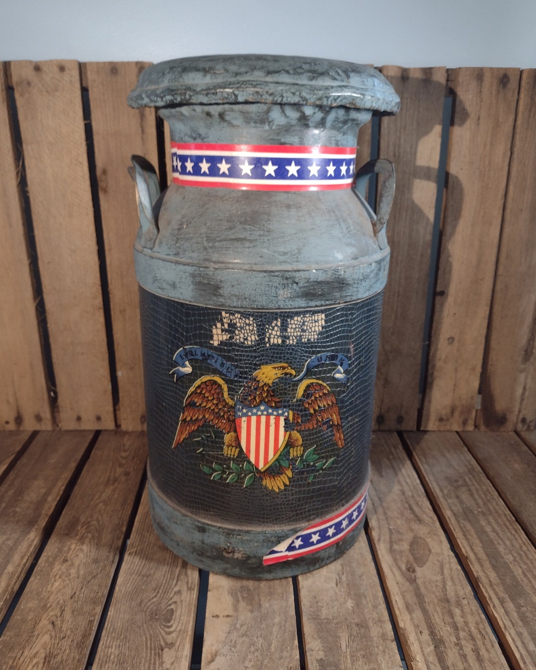 Vintage Eagle Milk Can - Etsy