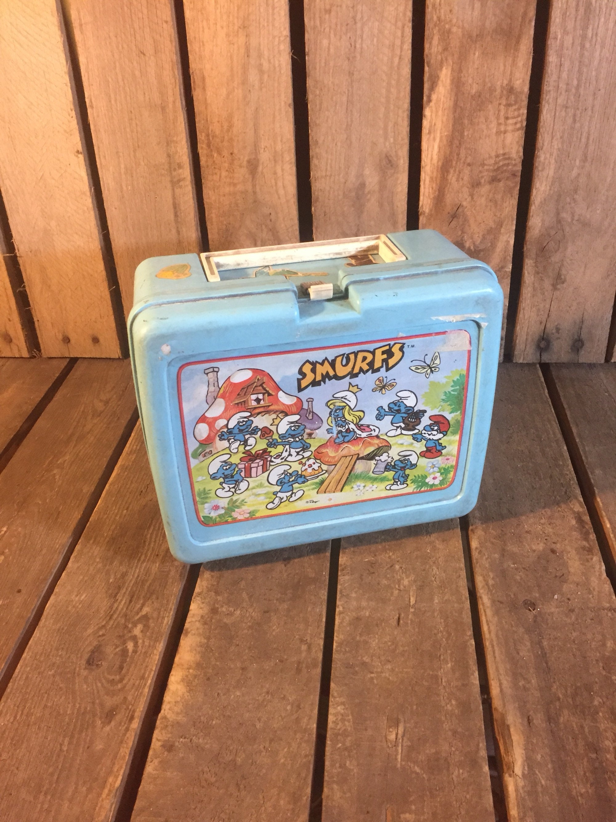 Vintage Plastic Smurfs Lunchbox | Etsy