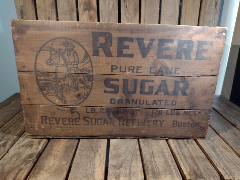 Vintage Revere Sugar Wooden Crate: Rustic Farmhouse Storage Box - Etsy