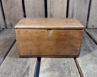Vintage Wooden Singer Puzzle Box, Antique 1800's Oak Wood Box With ...
