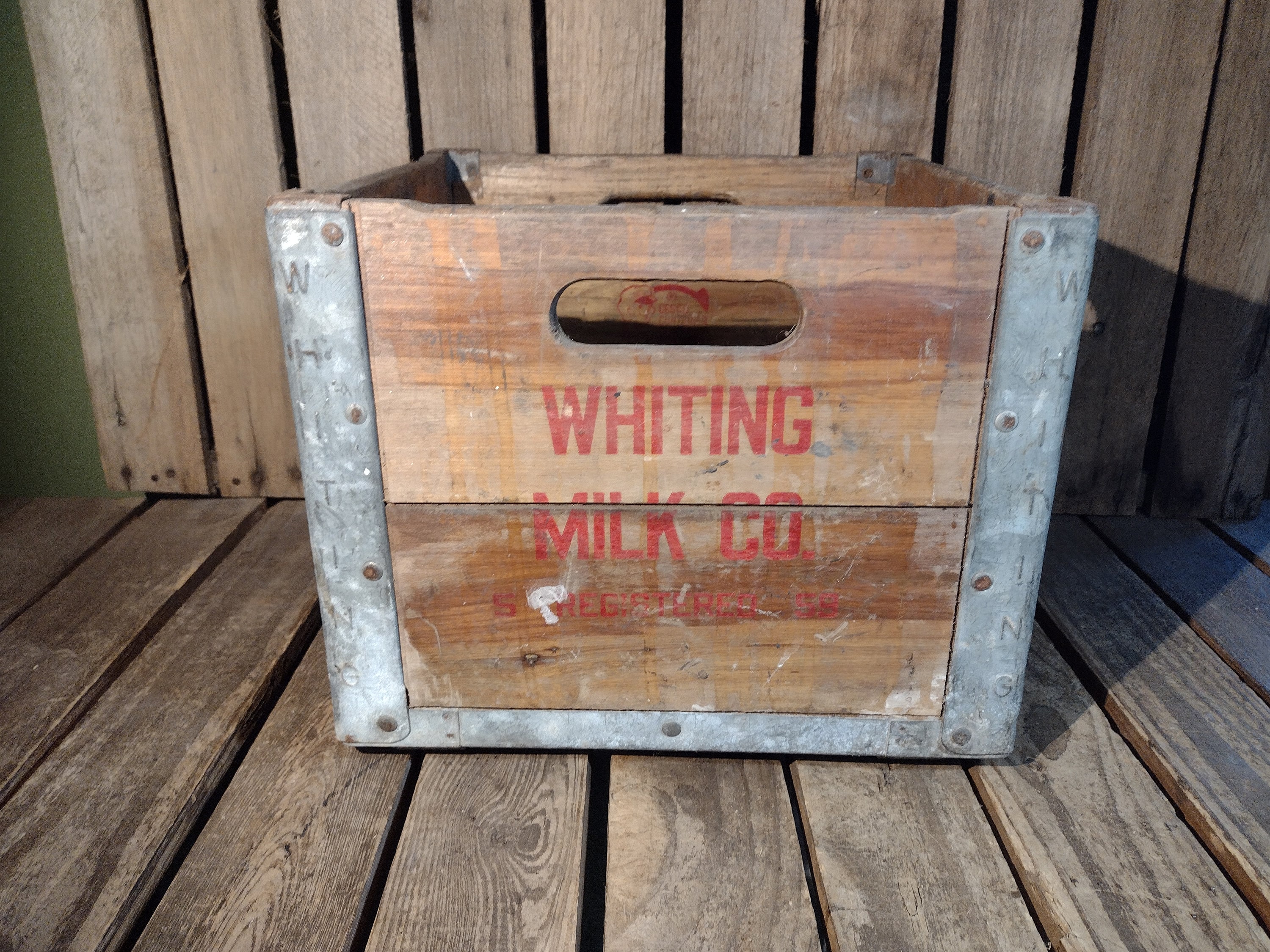 Crate Coffee Table Milk Glass