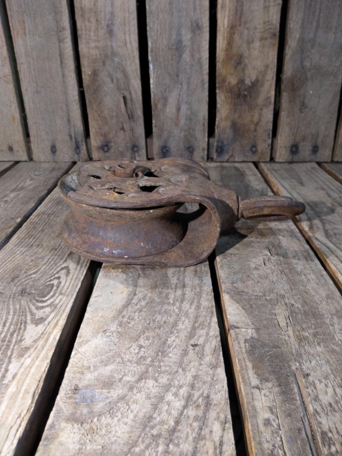 Antique Rusty Pulley - Etsy