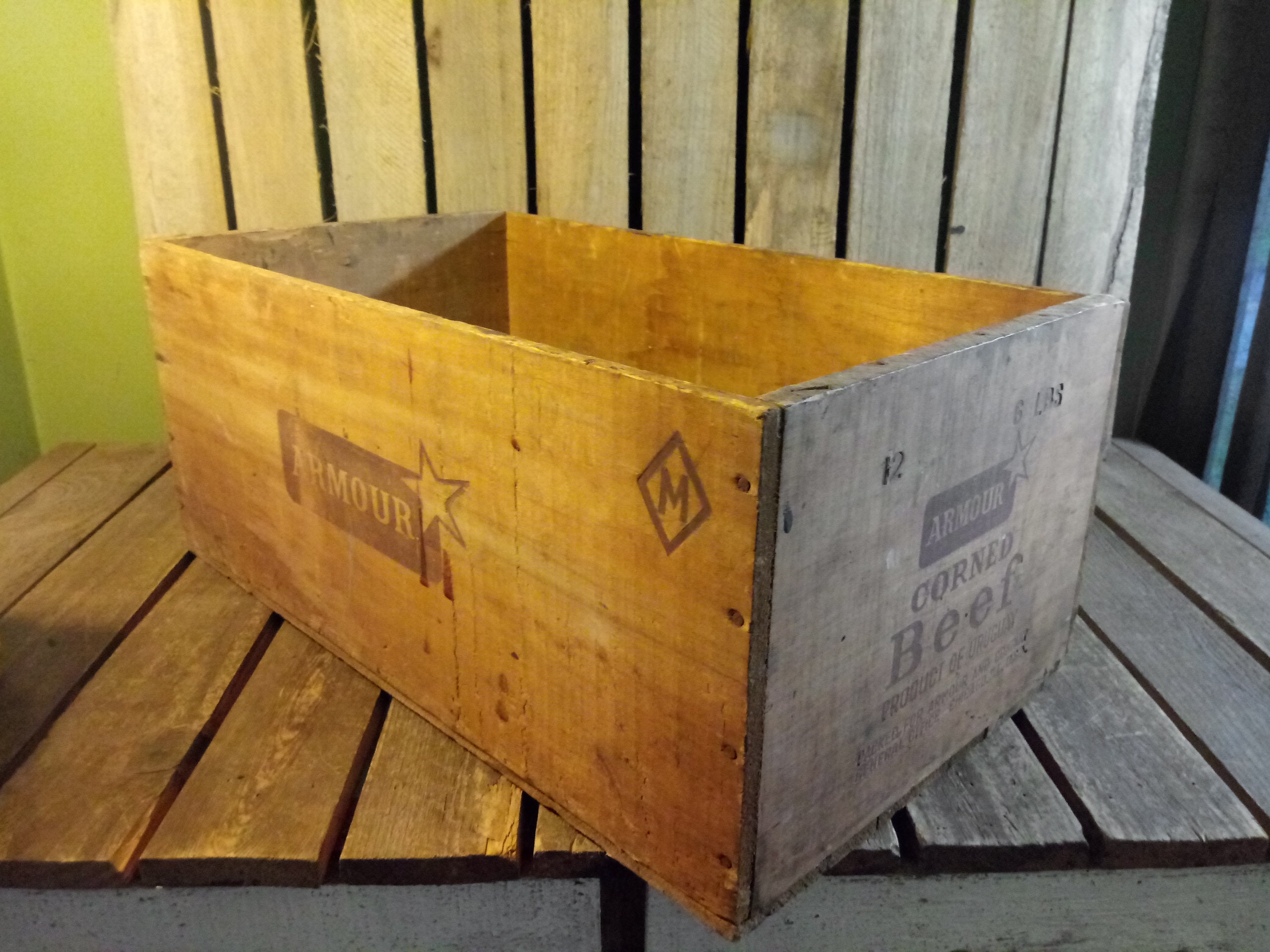 Armour Corn Beef Crate Vintage Wooden Crate | Etsy