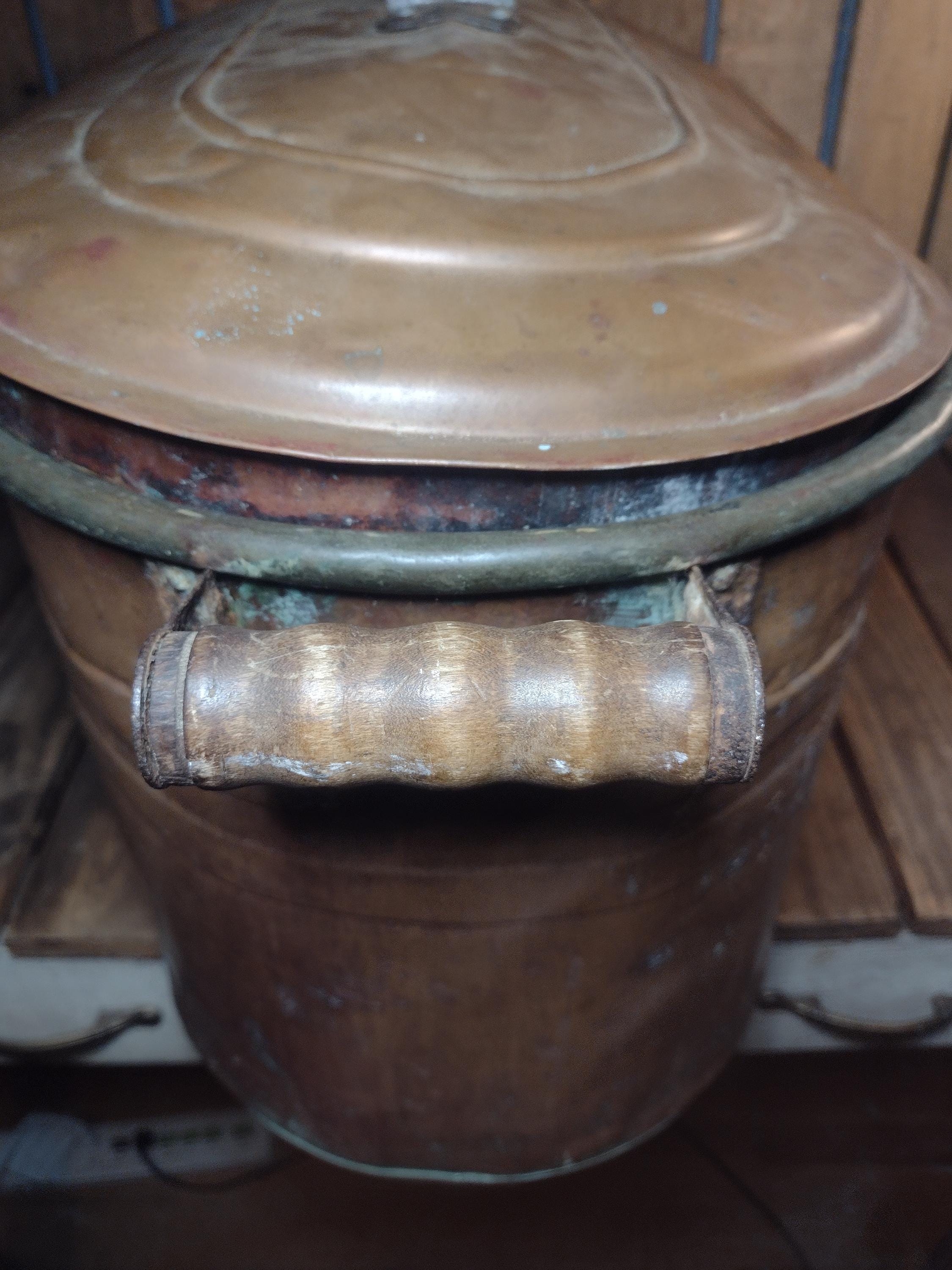 Large Copper Boiler With Lid – Rustic Farmhouse Wash Tub, Planter - Etsy