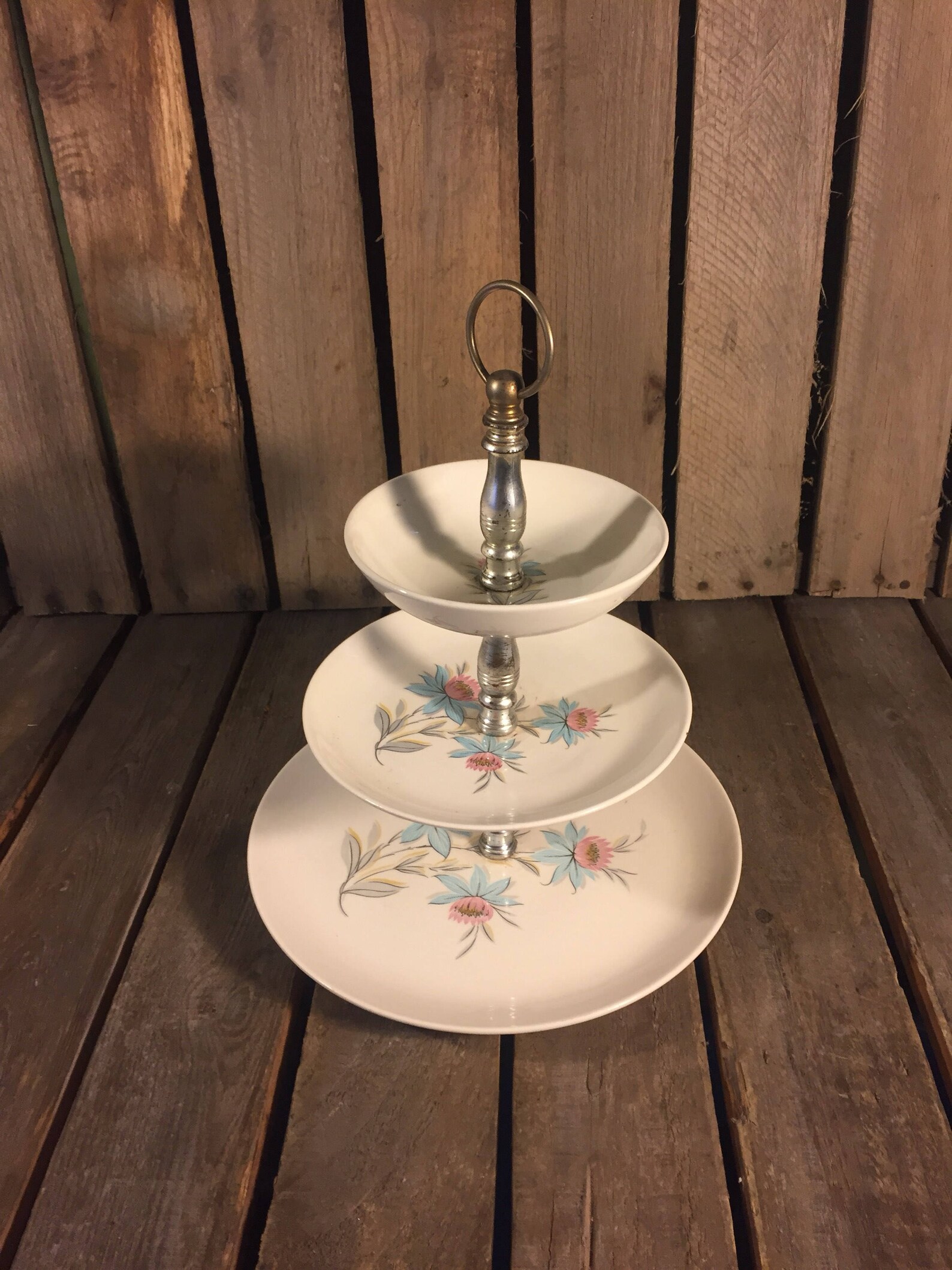 Vintage Ceramic 3 Tier Dessert Tray | Etsy