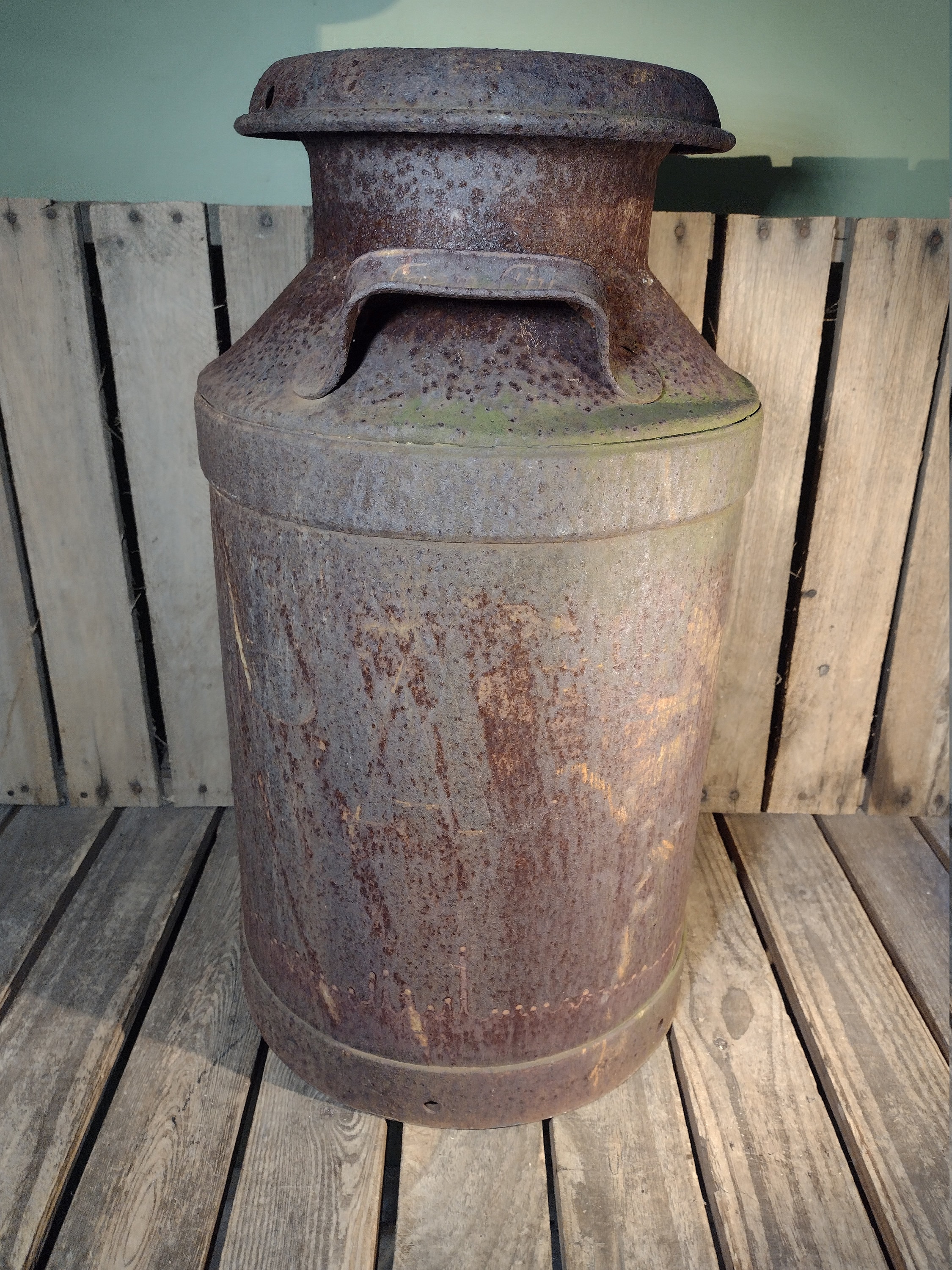 Large Vintage Rusty Milk Can: Farmhouse Rustic Decor (25x13x13 Inch) - Etsy
