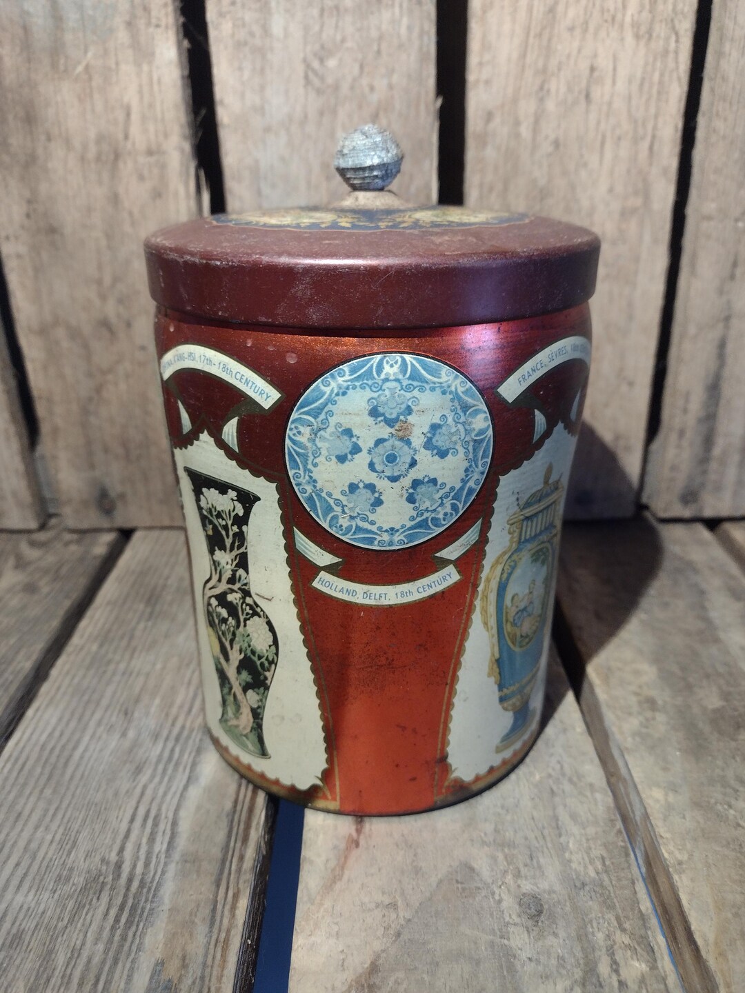 Vintage Red Confectionary Tin: Retro Kitchen Storage Canister - Etsy
