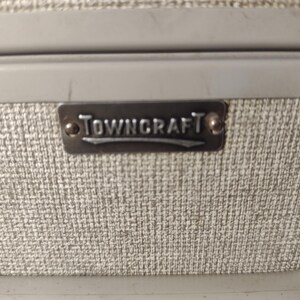 Vintage Towncraft Suitcase: Retro Beige Travel Luggage, Farmhouse Decor ...