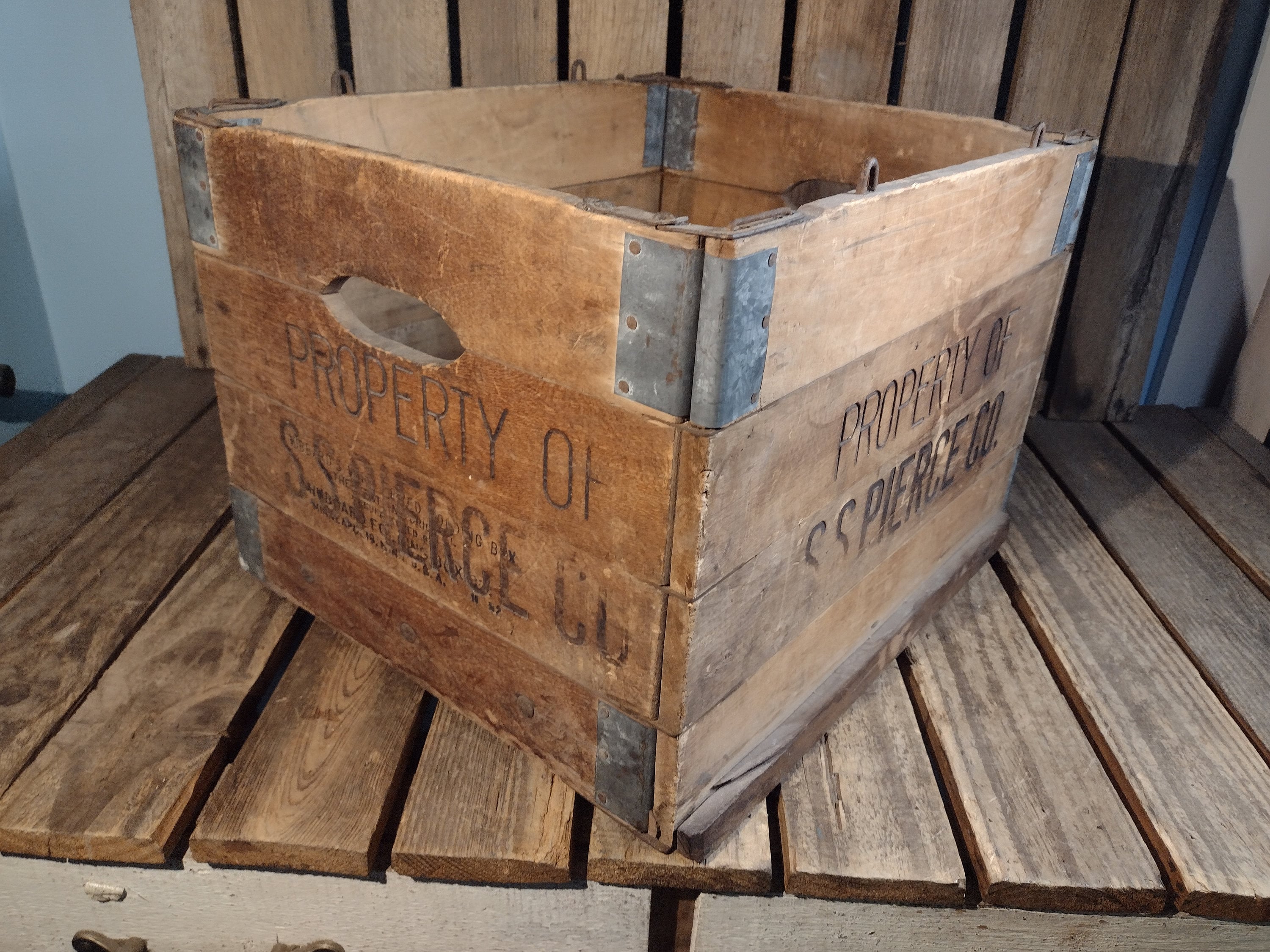 Vintage SS Pierce Collapsable Crate - Etsy