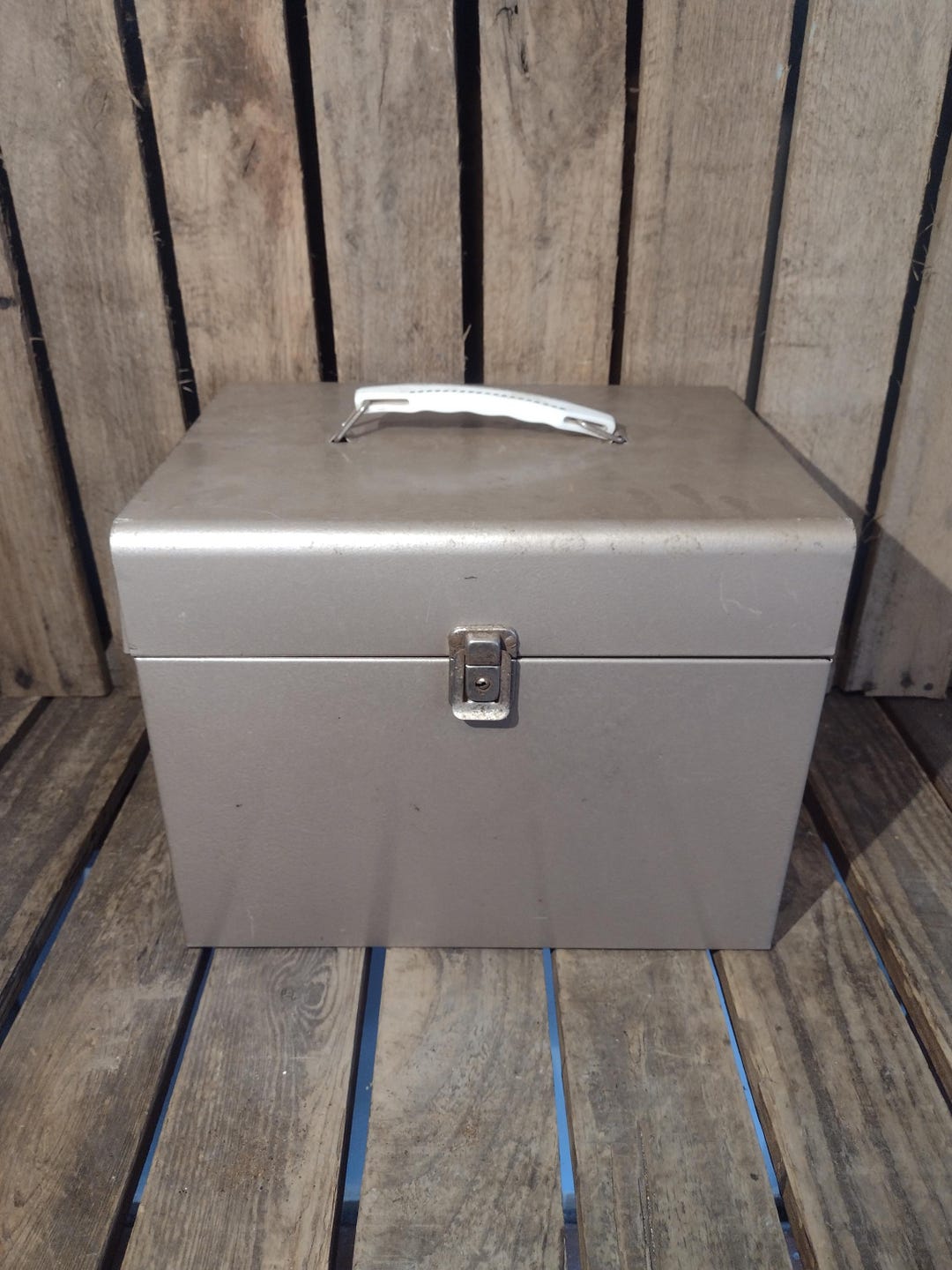 Vintage Metal File Box - Etsy