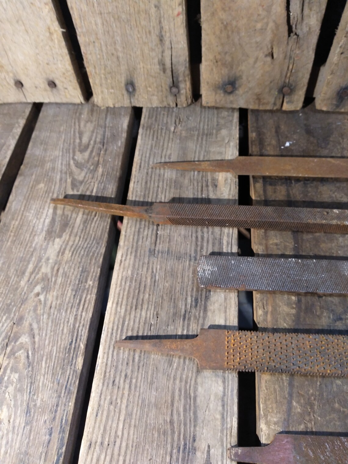 7 Vintage Rusty Files - Etsy