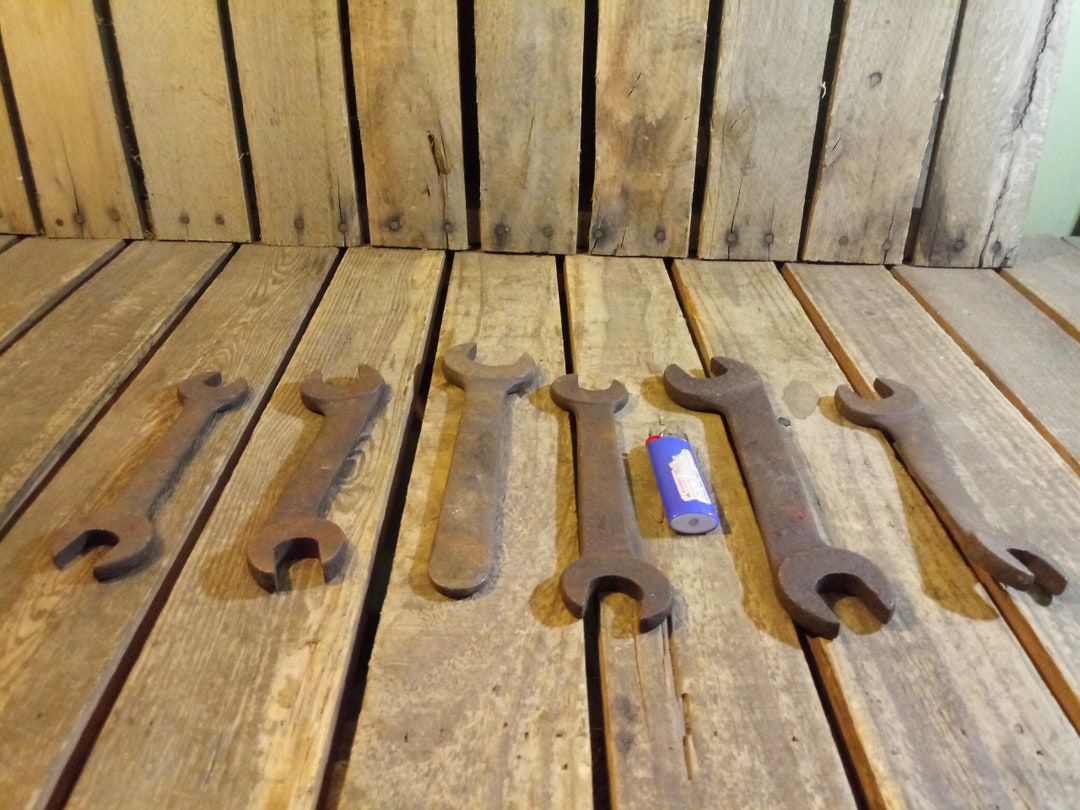 Set of 6 Vintage Wrenches Antique Hand Tools Rustic Industrial Decor ...