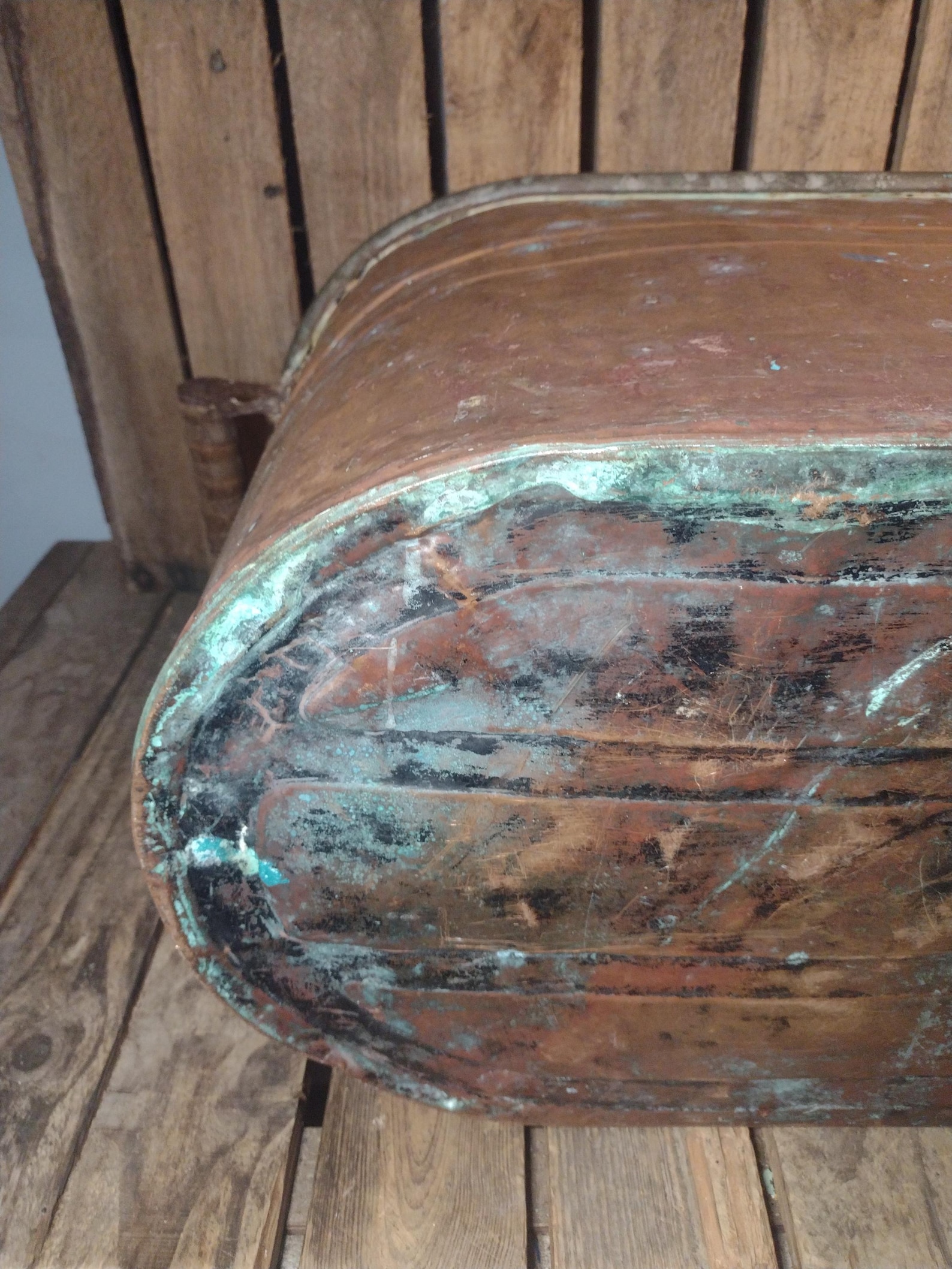 Large Copper Boiler With Lid – Rustic Farmhouse Wash Tub, Planter - Etsy