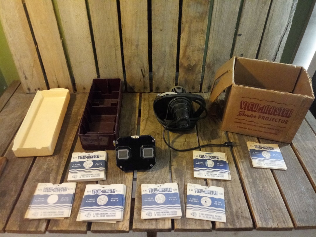 Vintage View-master Projector Set: 3D Stereo Slide Viewer With Reels - Etsy
