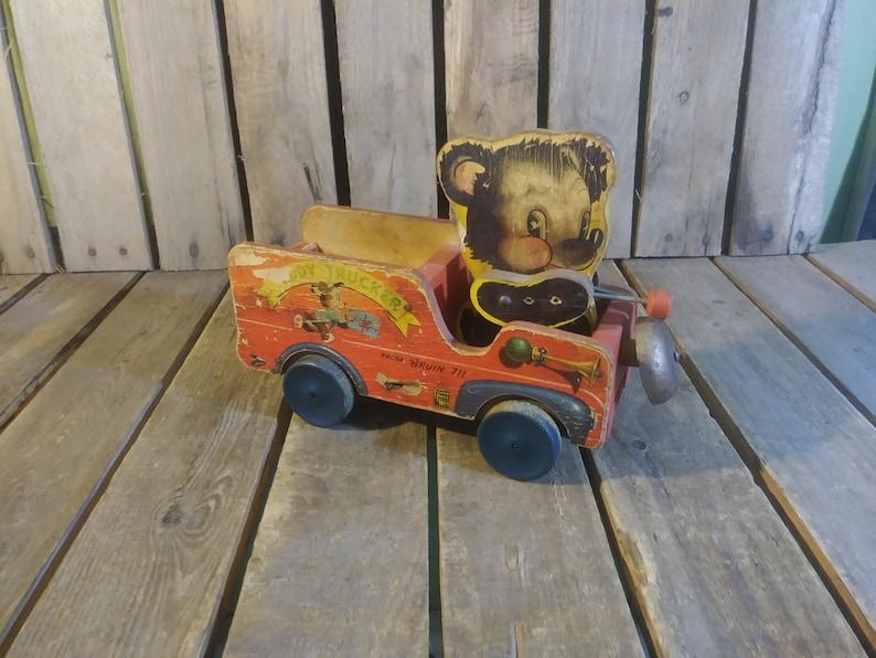 Vintage Teddy Trucker Toy Vintage Wooden Toy Truck - Etsy