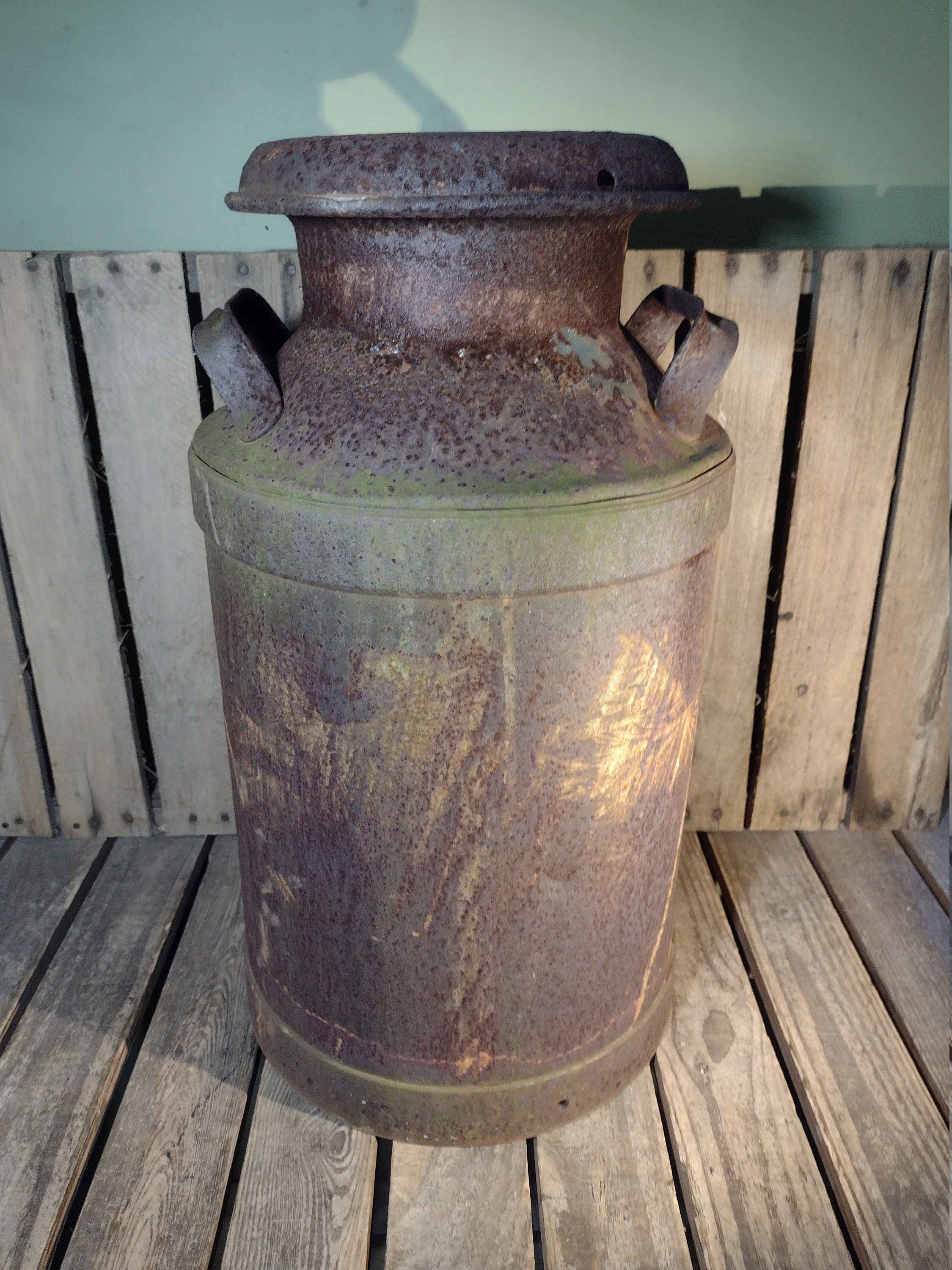 Large Vintage Rusty Milk Can: Farmhouse Rustic Decor (25x13x13 Inch) - Etsy