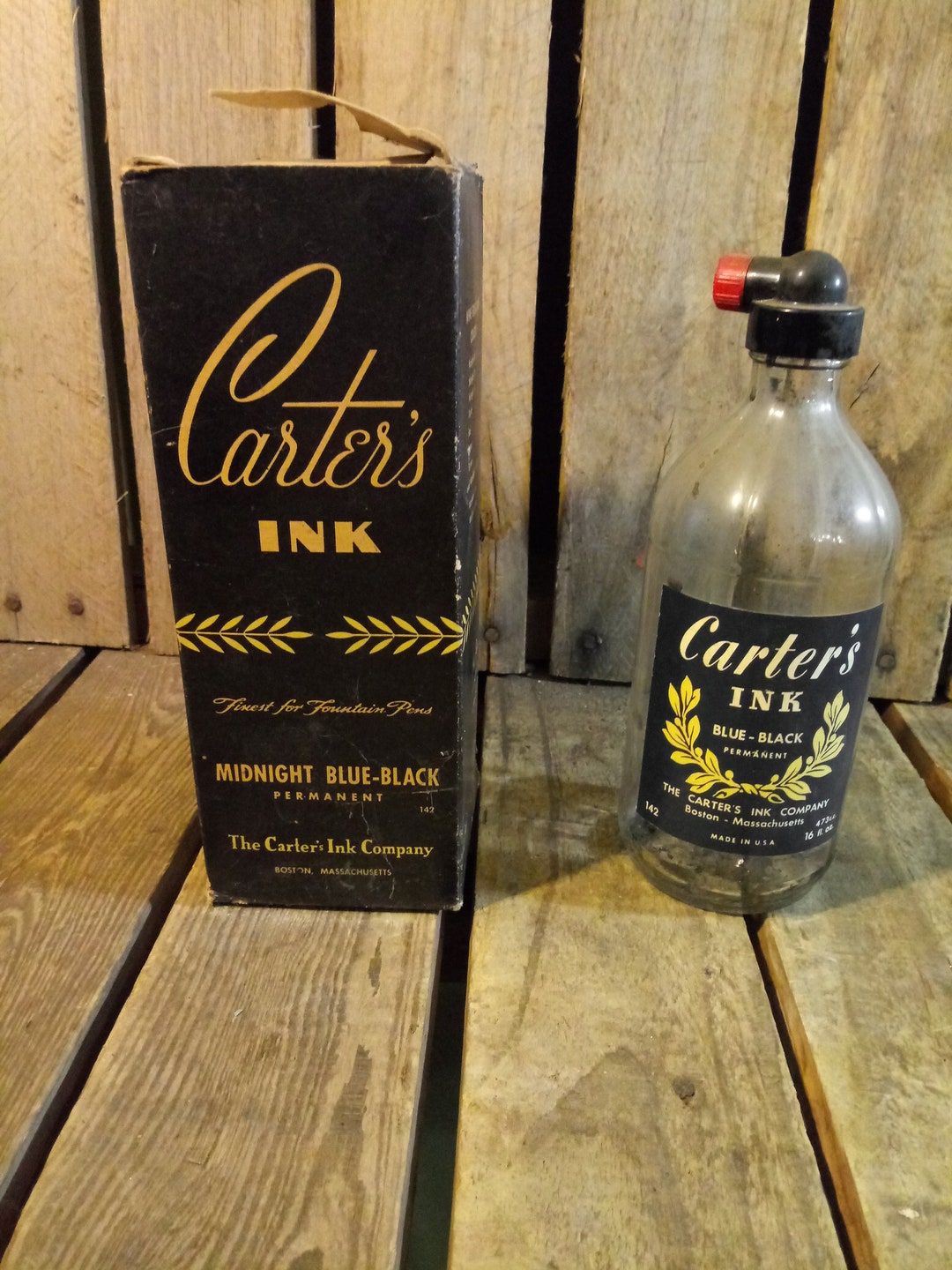 Vintage Carters Ink Bottle - Etsy