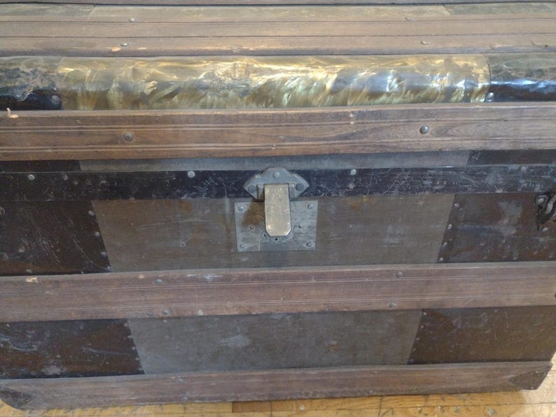 Antique Dome Top Steamer Trunk – Wood & Metal Storage Chest - Etsy