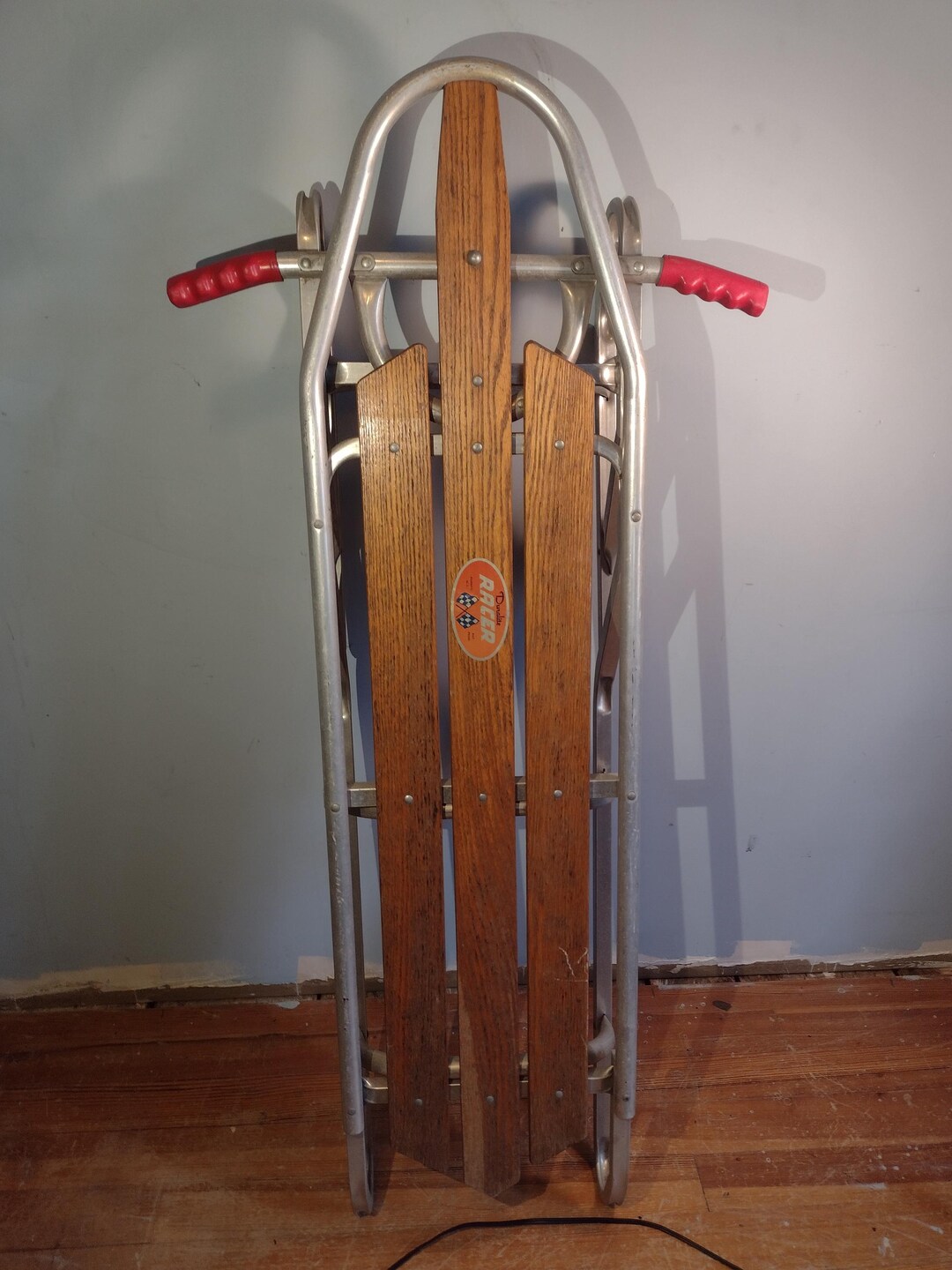 Vintage Duralite Racing Sled – Rustic Winter Cabin Decor | Wooden ...