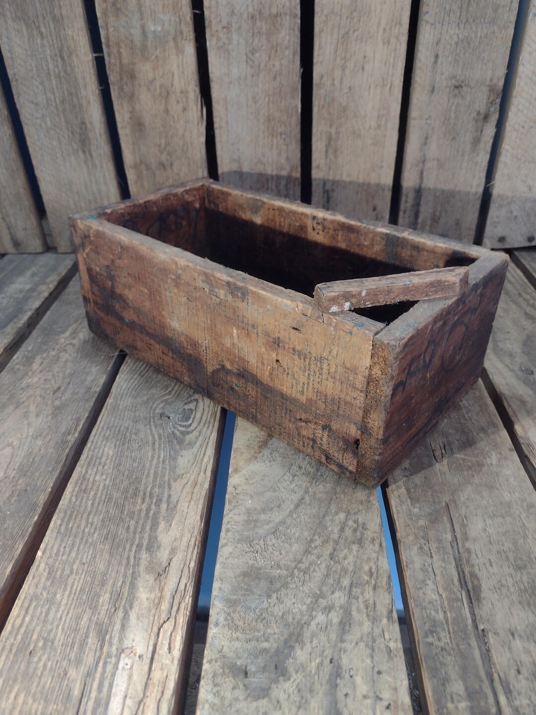 Rustic Wooden Storage Box: Primitive Farmhouse Decor - Vintage Crate - Etsy