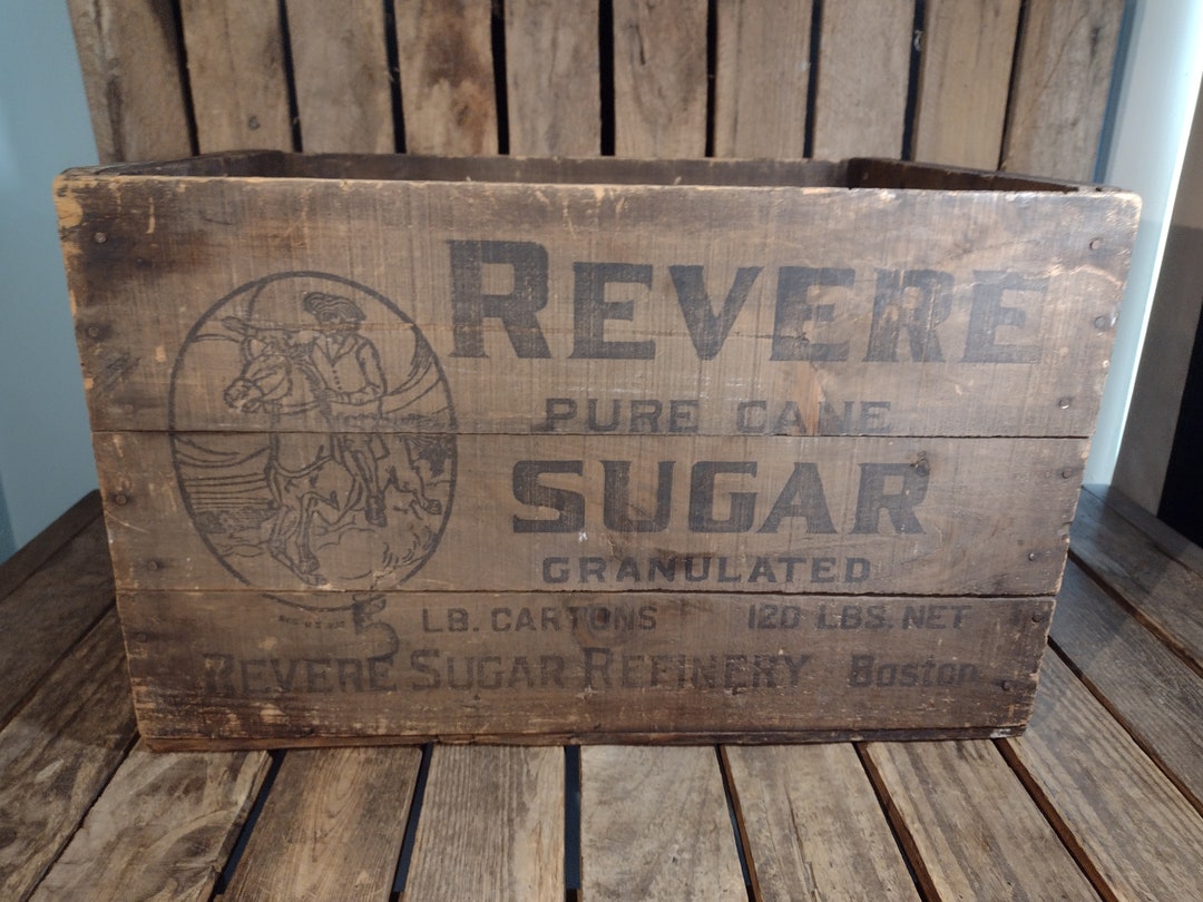 Vintage Revere Sugar Wooden Crate: Rustic Farmhouse Storage Box - Etsy