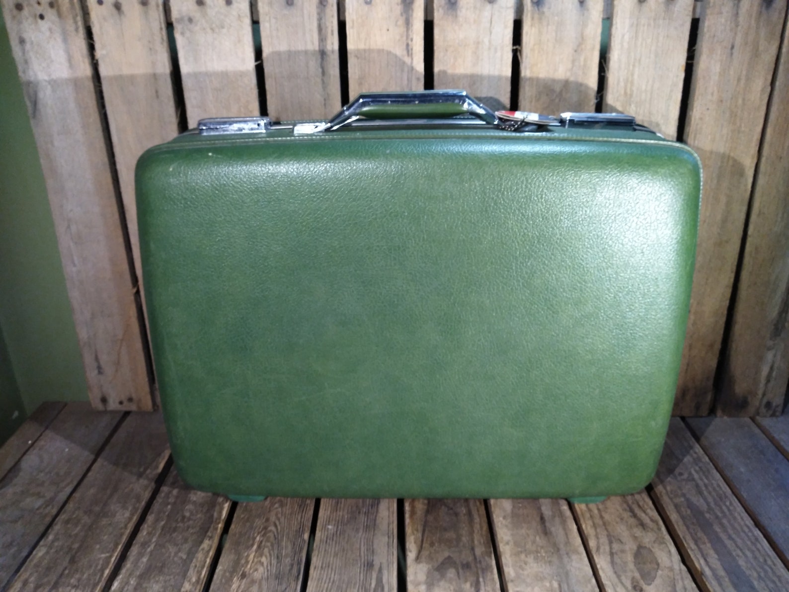 Vintage Green Suitcase - Etsy