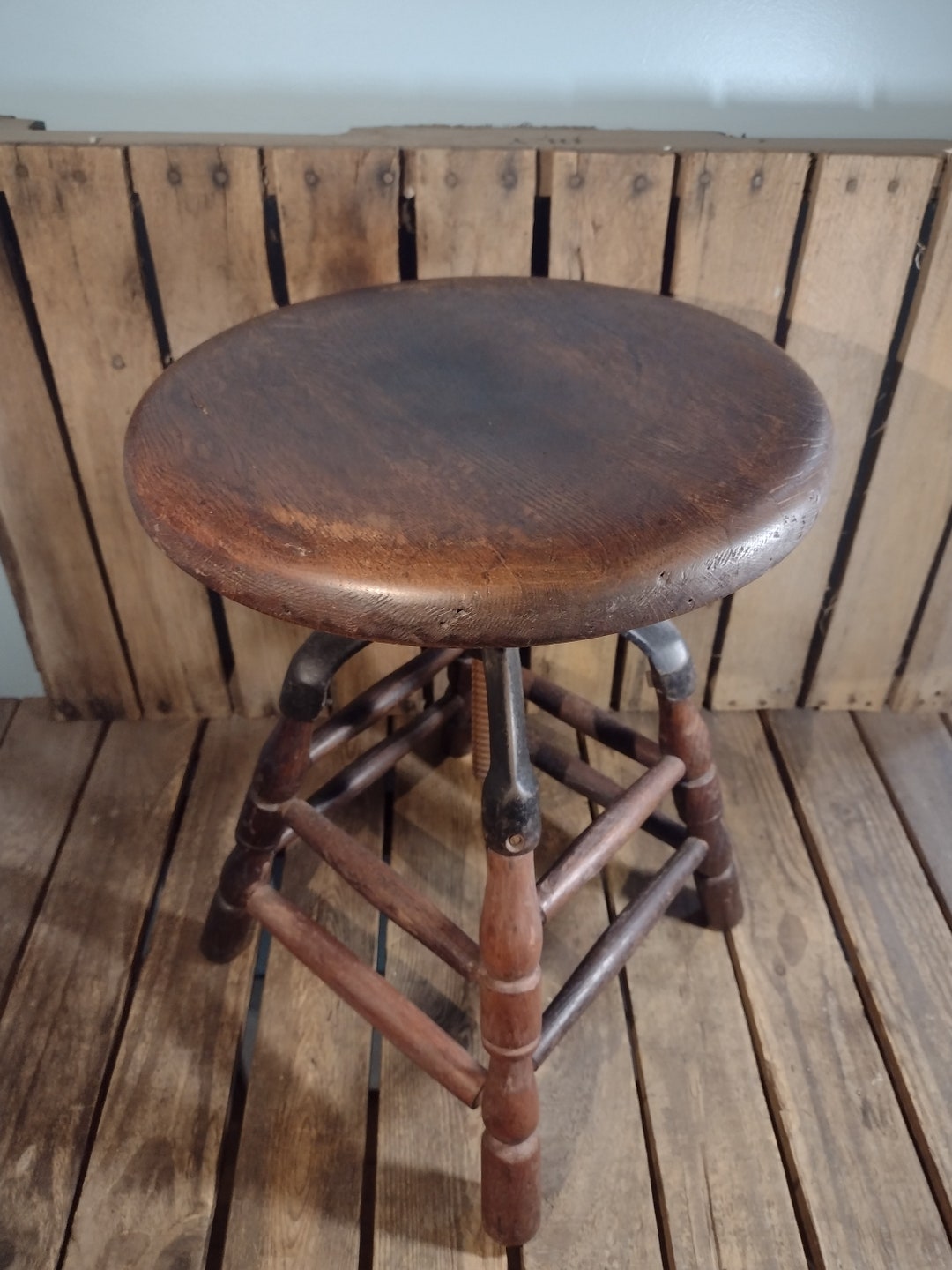 Antique Piano Stool, Antique Wooden Stool, Wooden Piano Stool, Wood ...