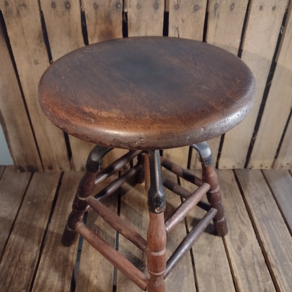 Antique Piano Stool - Etsy
