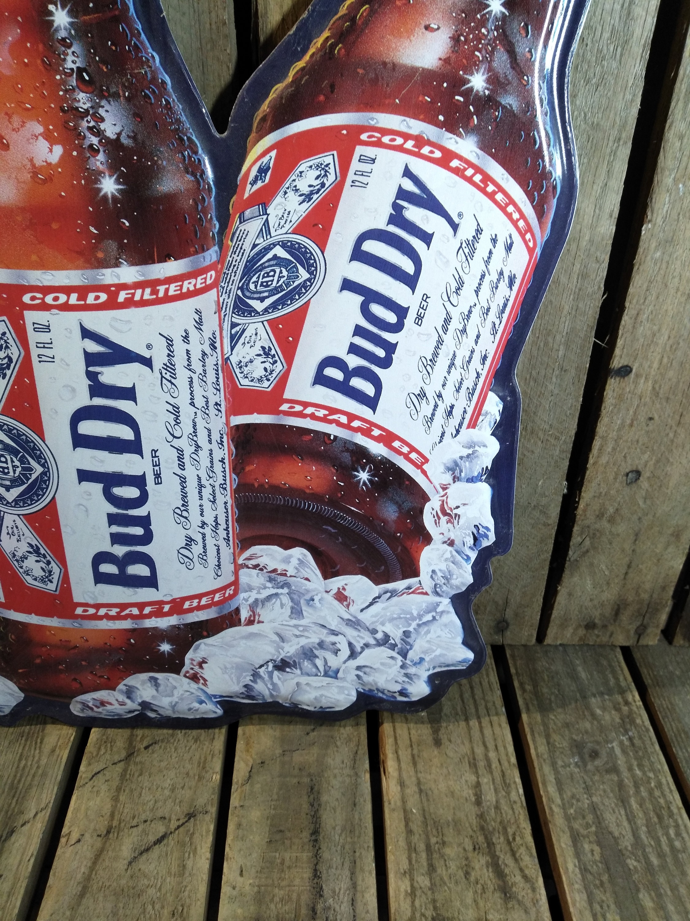 Vintage Bud Dry Beer Sign: Metal Bar & Man Cave Decor (25.25"x18.5") - Etsy