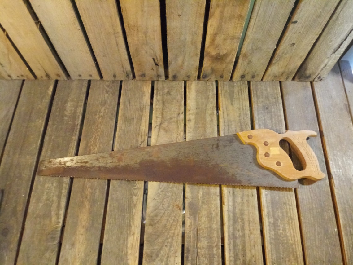 Vintage Rusty Hand Saw - Etsy