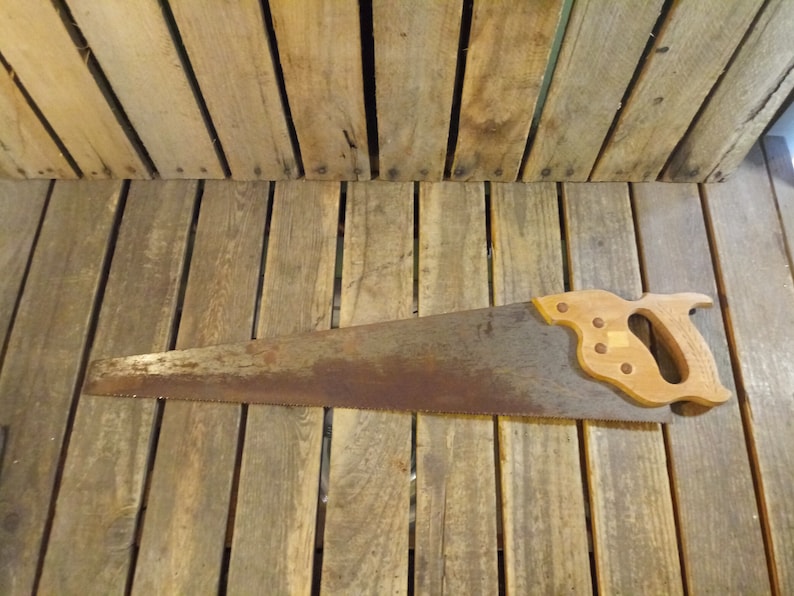 Vintage Rusty Hand Saw - Etsy